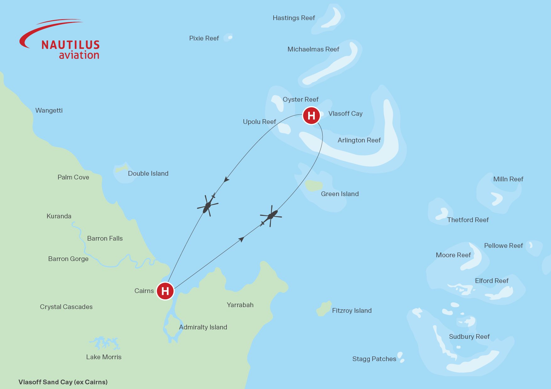 Vlasoff Sand Cay Helicopter Flights From Cairns - Nautilus Aviation
